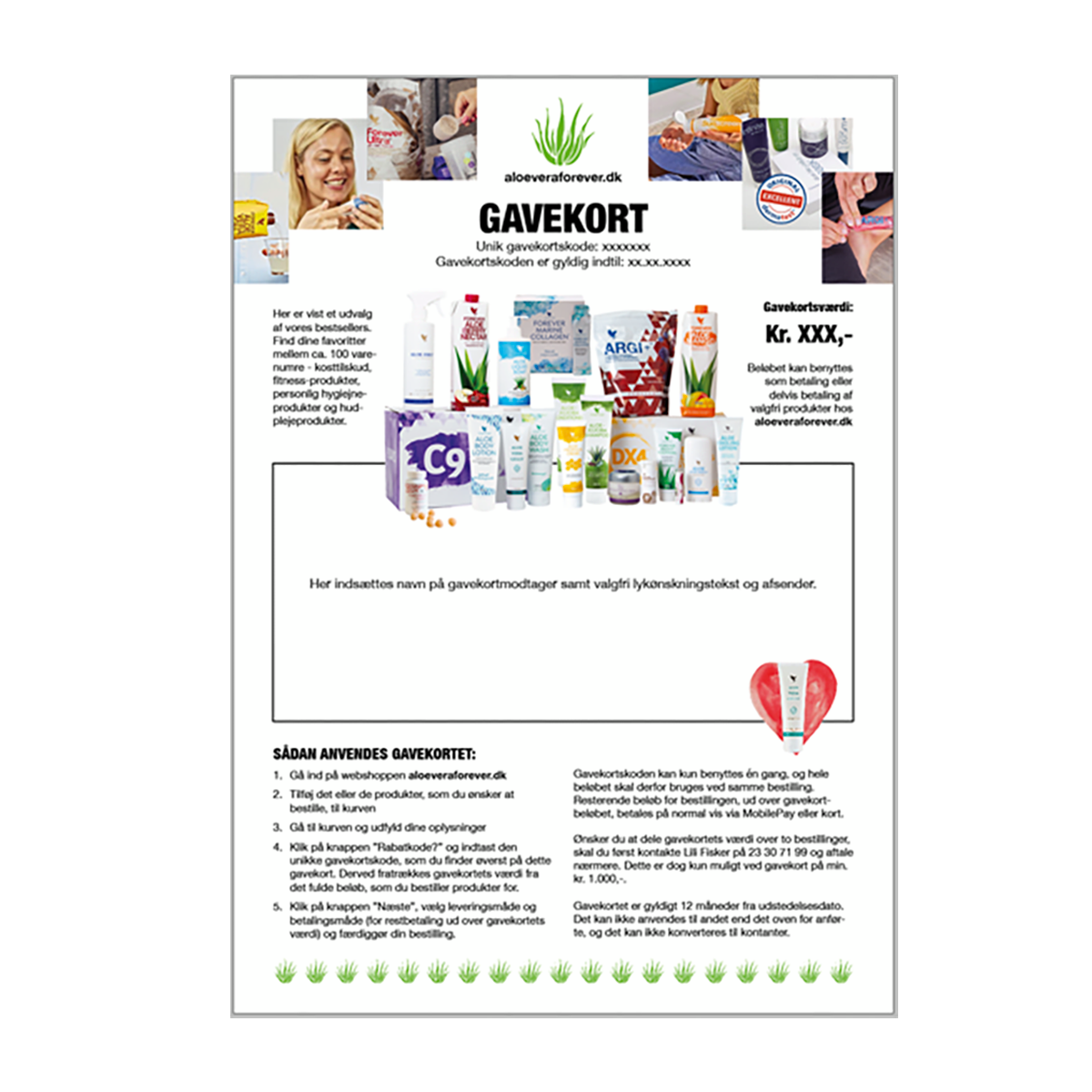 Gavekort til køb af Forever produkter | Dansk officiel forhandler | Aloe Vera Forever DK